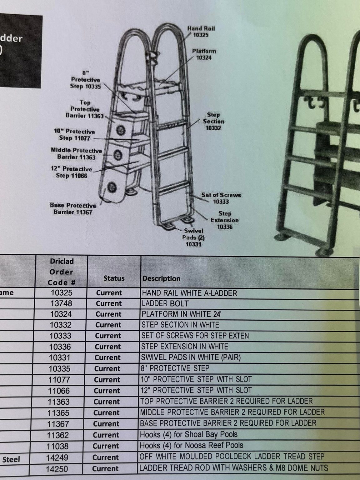 Spare Parts Driclad A Frame Ladder